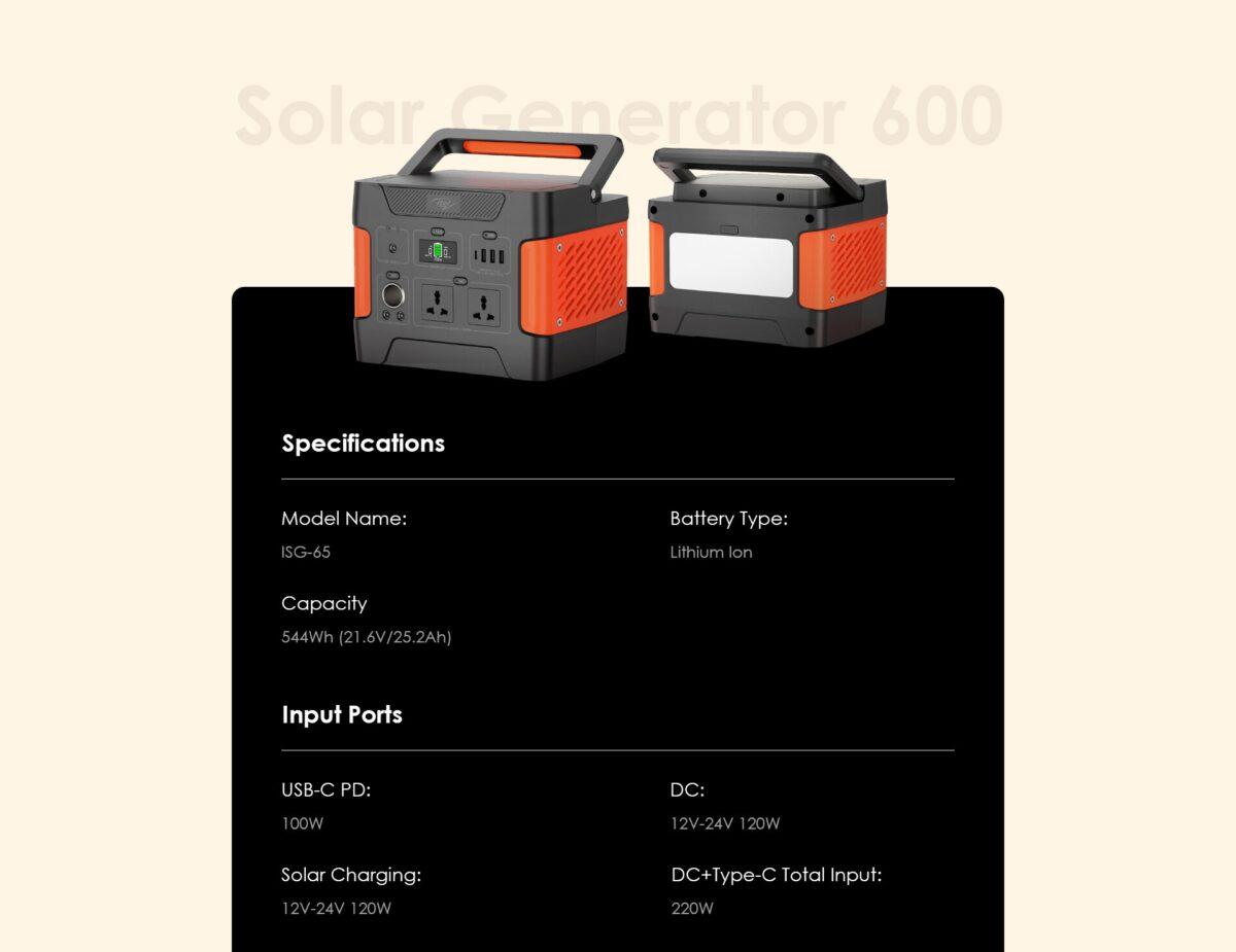 itel 600W Solar Generator: Portable Power for Home, Outdoors