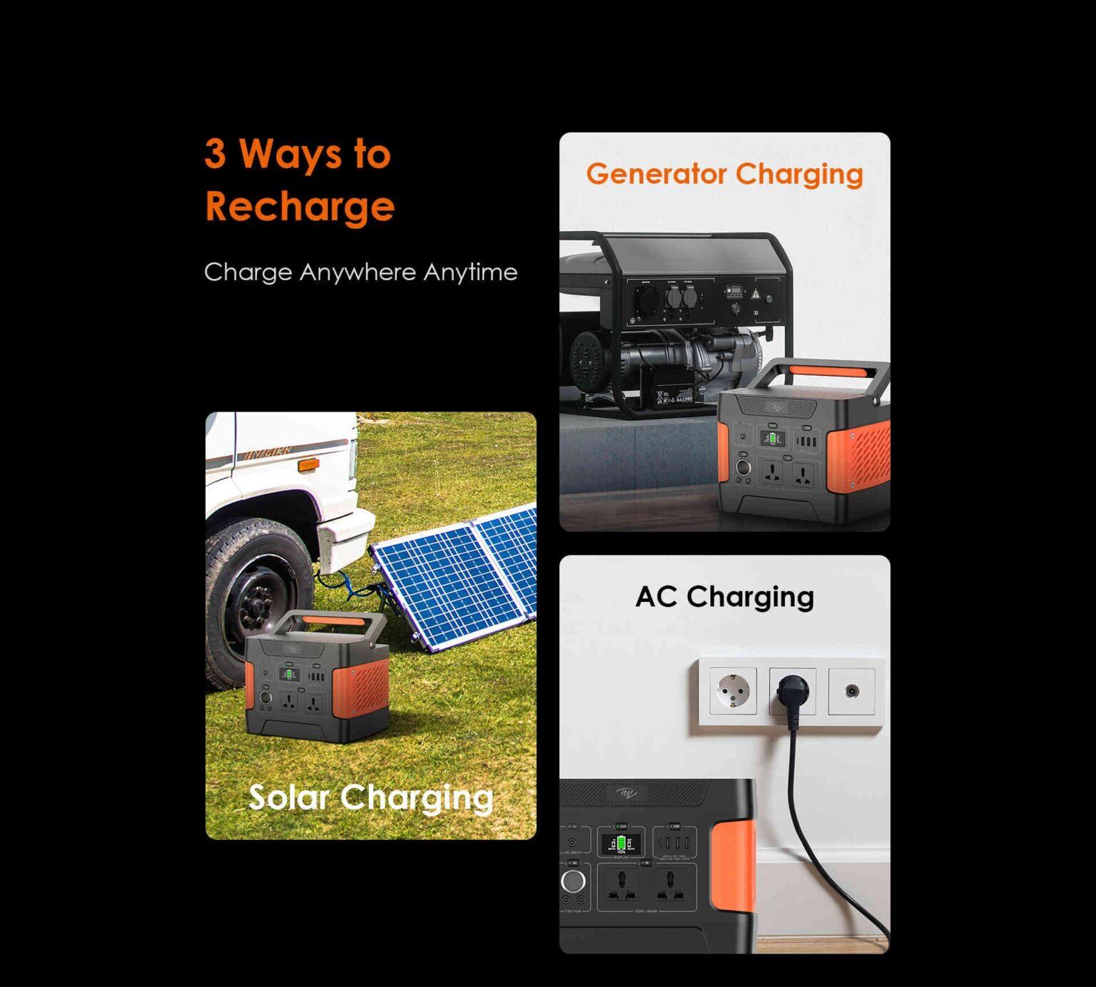 itel 600W Solar Generator: Portable Power for Home, Outdoors